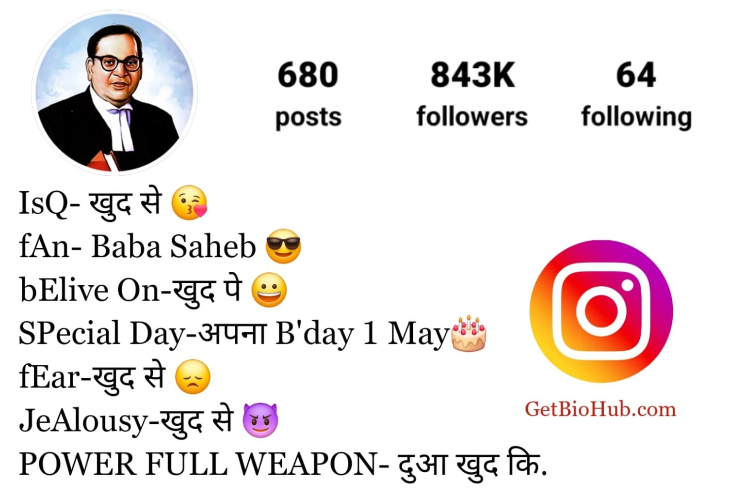 (280+) Jay Bhim Bio For Instagram - Stylish & Attitude Jay Bhim Bio ...