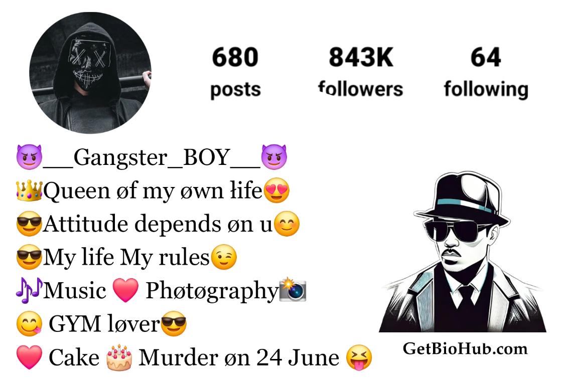 (380+) Gangster Bio For Instagram - Stylish & Attitude Gangster Bio ...